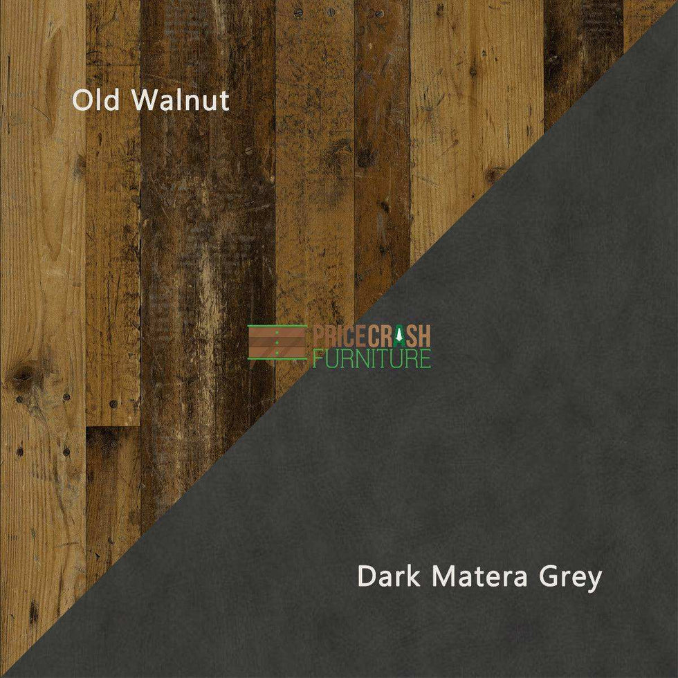 Brooklyn 3 Door Wardrobe with 2 Drawers in Walnut and Grey