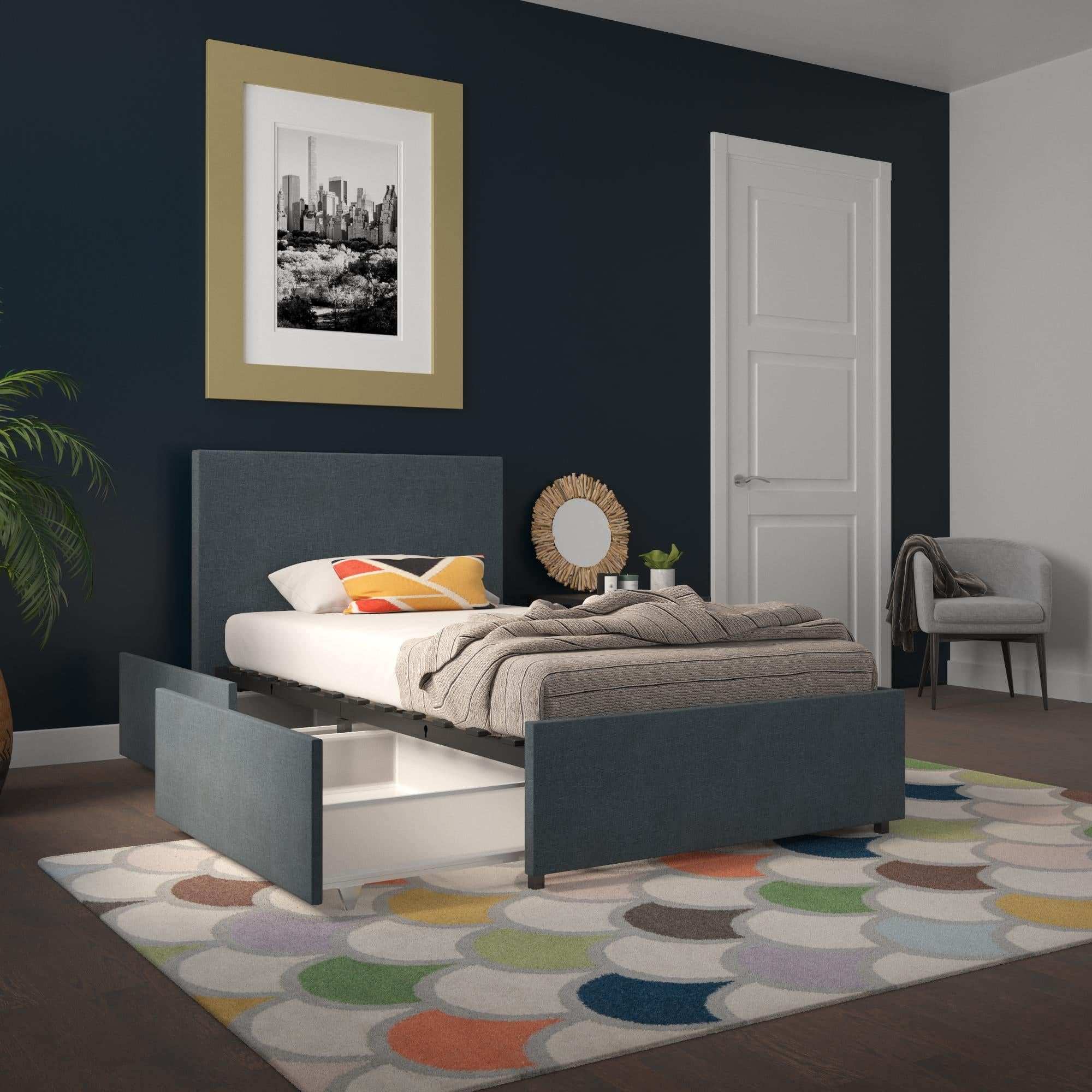 Navy single bed store
