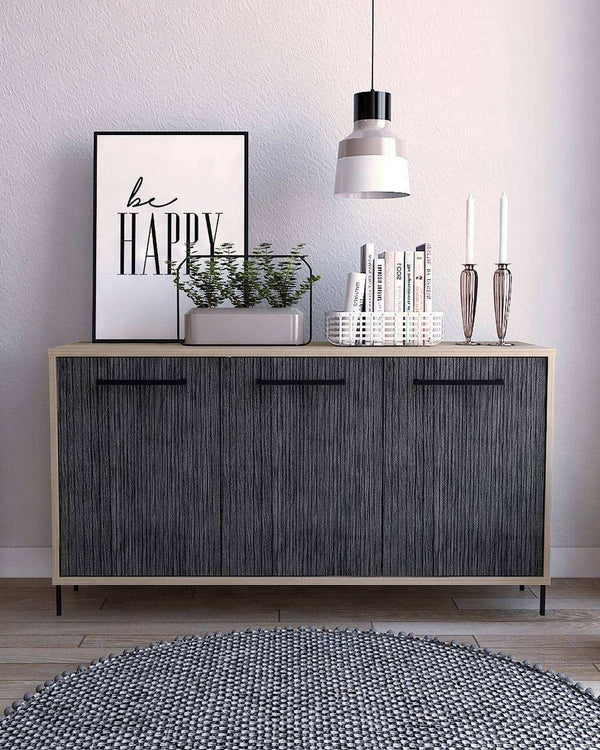 Core Harvard Medium Sideboard in Grey & Washed Oak Effect – Price Crash ...